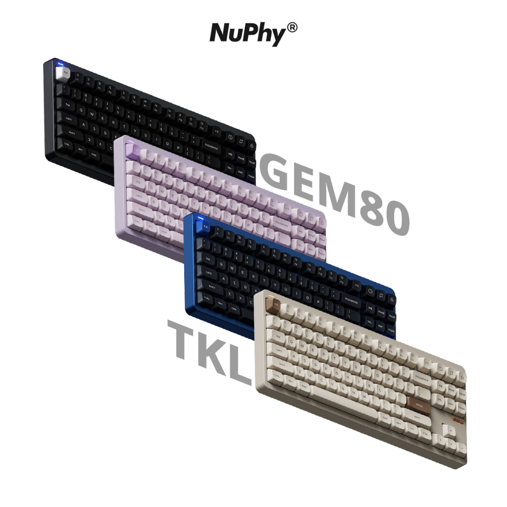 NuPhy Gem80 QMK/VIA Wireless Custom Mechanical Keyboard คีย์บอร์ดไร้สาย ...