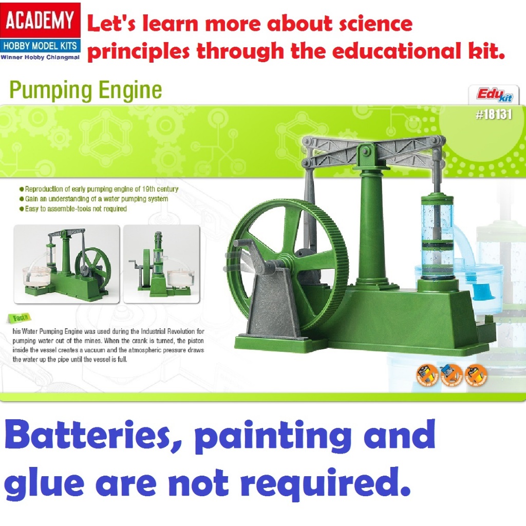 โมเดลการศึกษา Academy 18131 Water Pumping Engine Education Model Kit ...