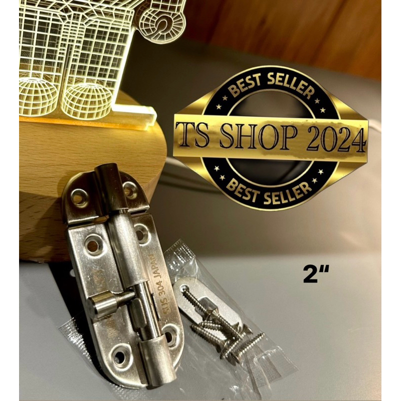 กลอนประตู ห้องน้ำ สเตนเลสแท้ (SUS 304JAPAN) | KIMBERLEY | NO.360-2” SS ...