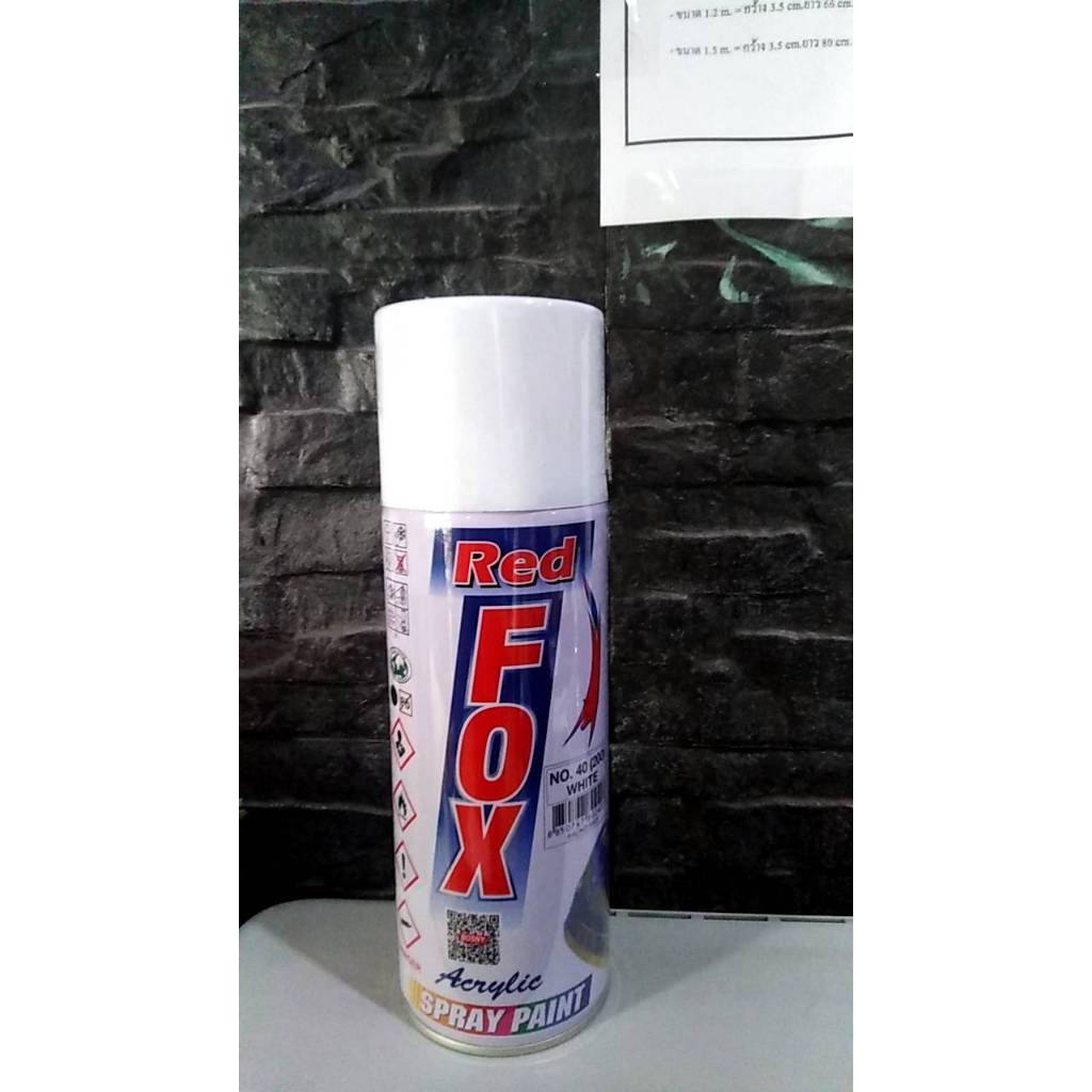 สีสเปรย์อะครีลิค (สีขาวเงา 3 กระป๋อง )100% 400cc สีสเปรย์ Red Fox สี ...
