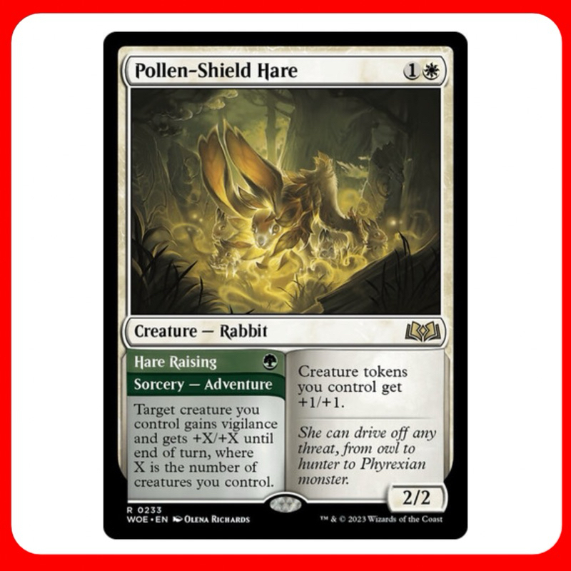 [MTG] Pollen-Shield Hare [WOE] [WHITE] [RARE] [NORMAL] [ENG] (การ์ดเมจิค / Magic the Gathering ...