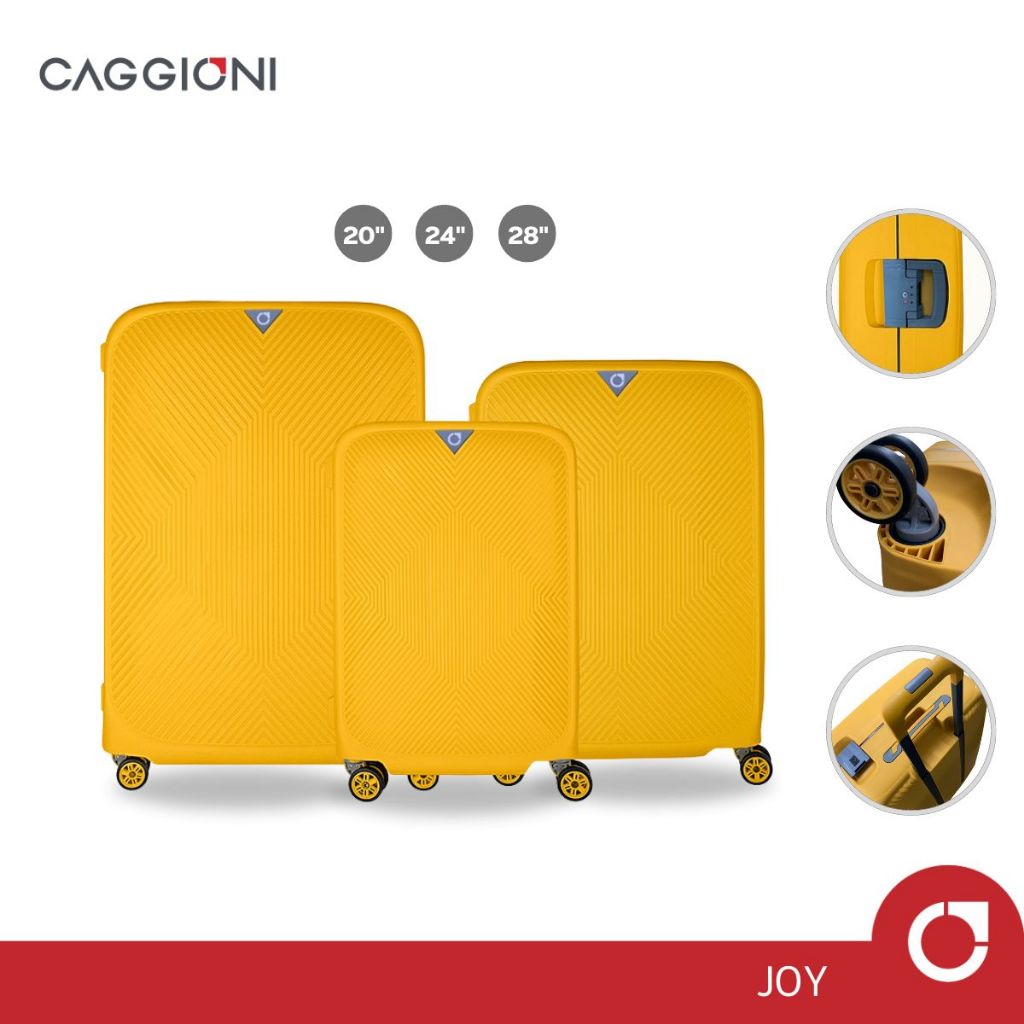 CAGGIONI กระเป๋าเดินทางแบบโครง รุ่นจอย (Joy frame) C20021 : สีเหลือง | Shopee Thailand