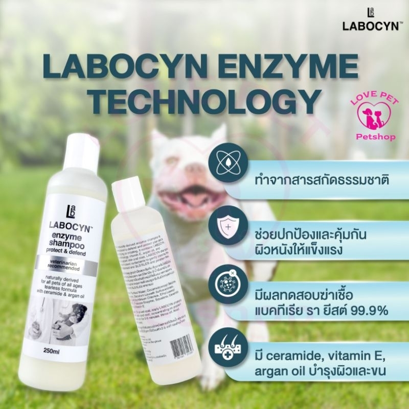 📢ล้างสต็อก Labocyn enzyme shampoo ลาโบซิน เอ็นไซม์ สำหรับสุนัข แมว ขนาด ...