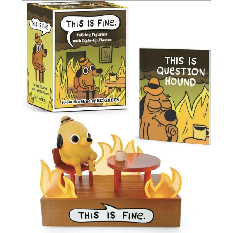 พร้อมส่ง ฟิกเกอร์ หมา This is fine dog by KC Green Meme มีมหมา 🐶☕🔥 ...
