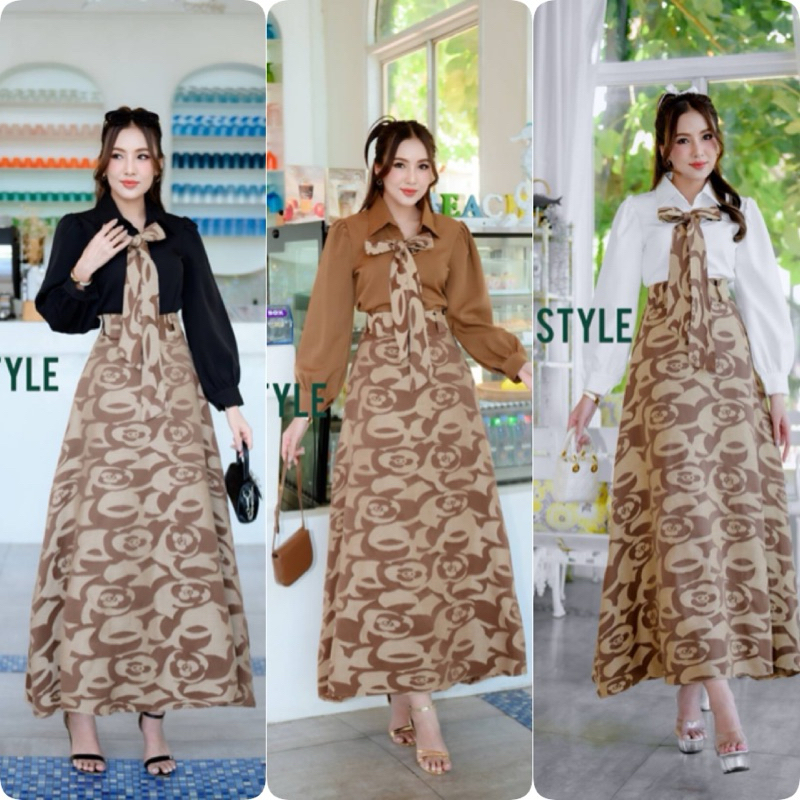 ️Lady Sunshine ️ชุดเซ็ต 2 ชิ้น เสื้อแขนยาว กระโปรงยาว (B767-B769) | Shopee Thailand