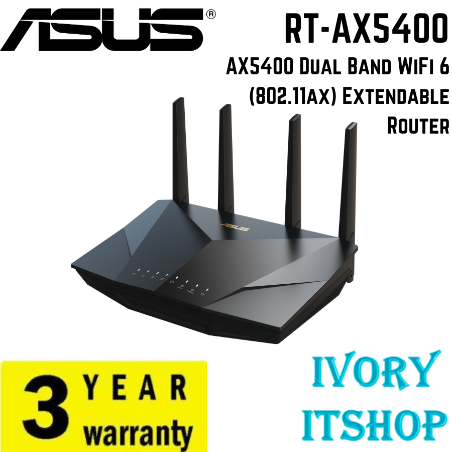 Asus RT-AX5400 AX5400 Dual Band WiFi 6 (802.11ax) Extendable Router | Shopee Thailand