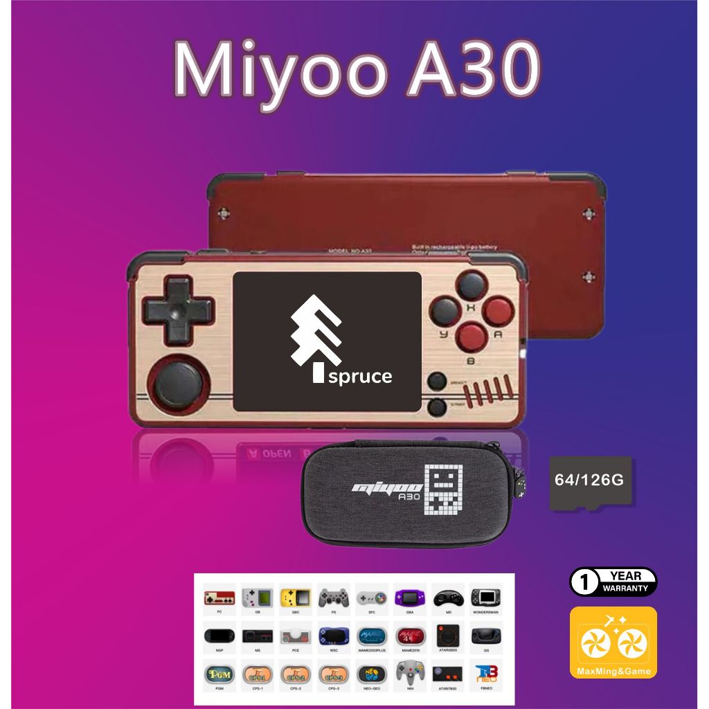 Miyoo A30ใหม่ ระบบ spruce OS 3.32 ล่าสุด มีOCเพิ่มEmu Cpu ARM cortex-A7 ...