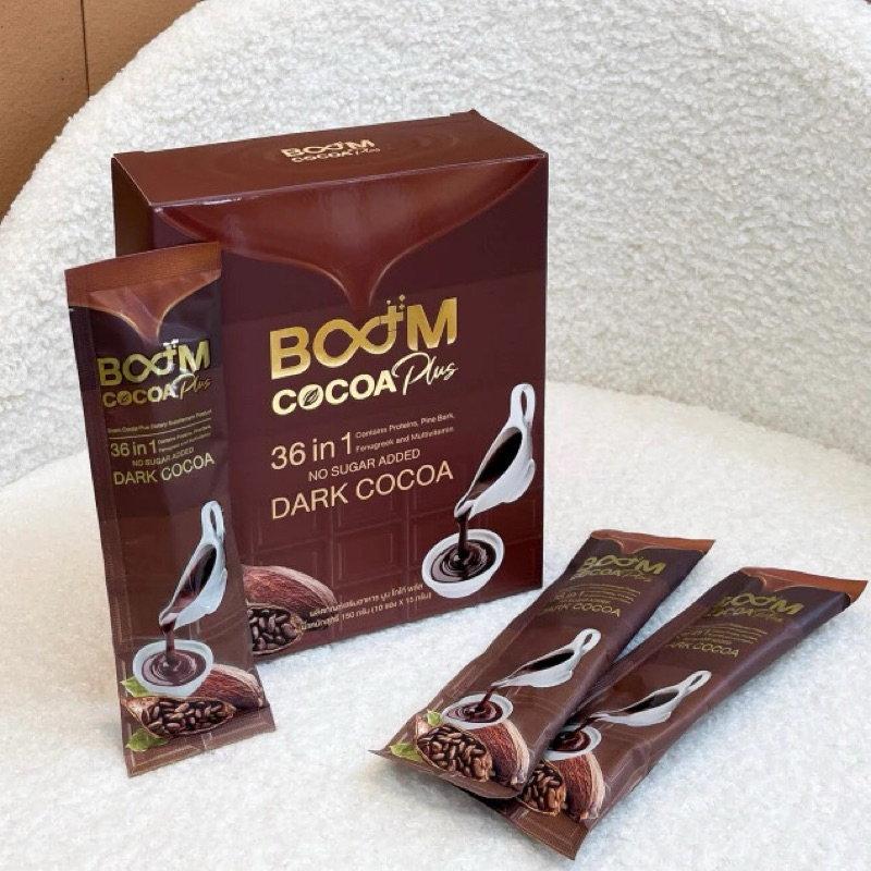 [ส่งฟรี]Boom Cocoa Plus โกโก้เข้มข้น คุมน้ำหนัก 36 in 1 เสริมโปรตีนไฟเบอร์สูง ของแท้ 100% ...