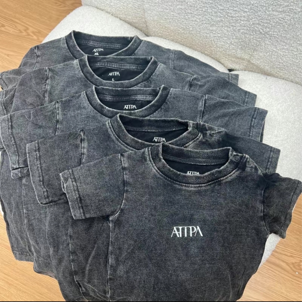 Atipashop - BABY FADE T-SHIRT เสื้อยืดเด็ก สีฟอกเฟด ปักโลโก้ Atipa | Shopee Thailand