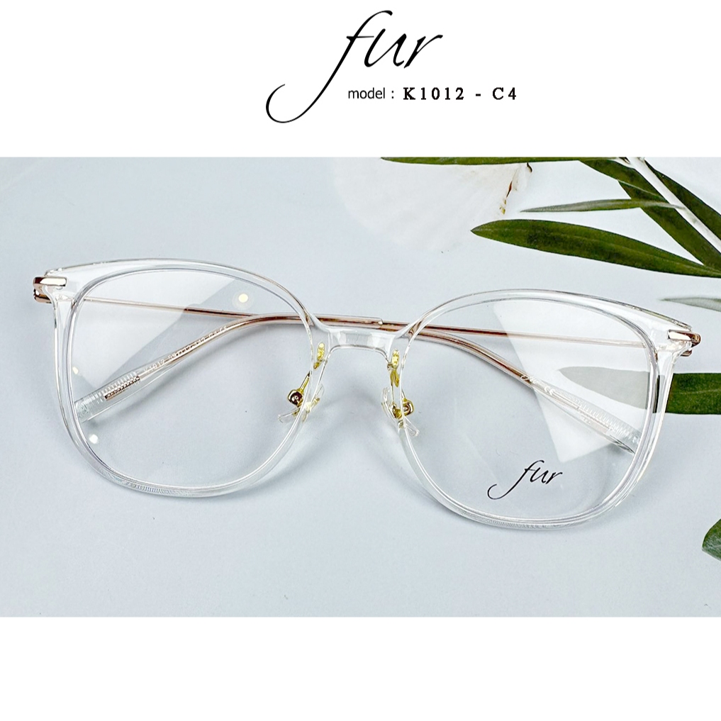 กรอบแว่นตา FUR รุ่น K1012 - C4 เต็มกรอบสีใส-ขาพิ้งโกล์ด น้ำหนักเบา ใส่ ...