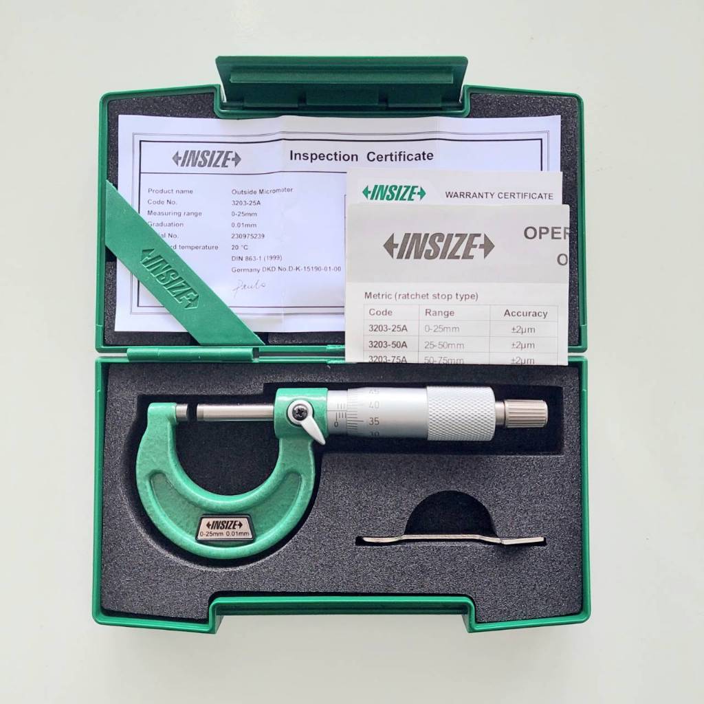 ไมโครมิเตอร์วัดนอก Outside Micrometer 0-25, 25-50, 50-75, 75-100 mm ...