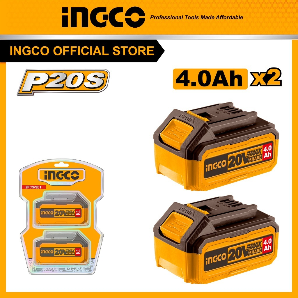 INGCO Set Combo แบตเตอรี่ 20V ขนาด 4.0Ah. 2 ก้อน รุ่น COSLI240312 ของ ...