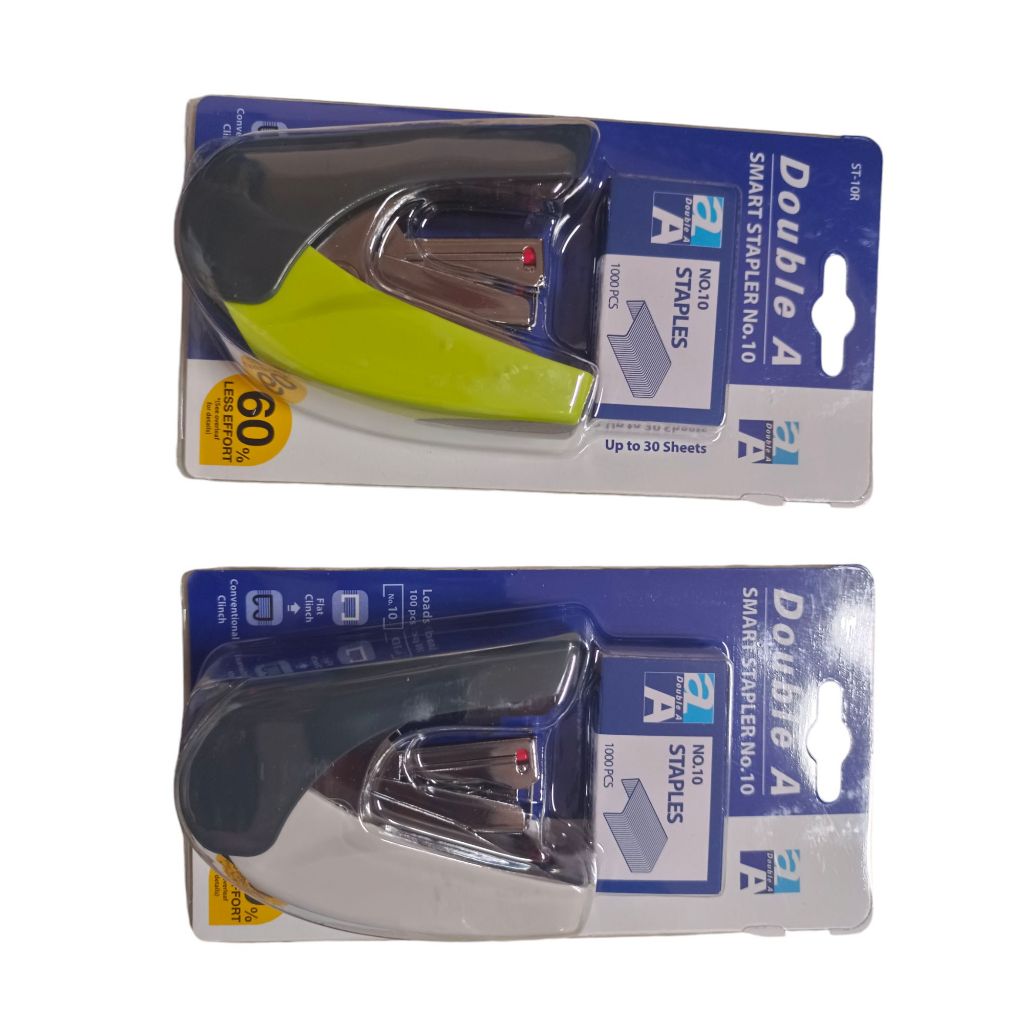 เครื่องเย็บกระดาษ Double A เบอร์ 10 รุ่นเบาแรงกด Smart Stapler (คละสี ...
