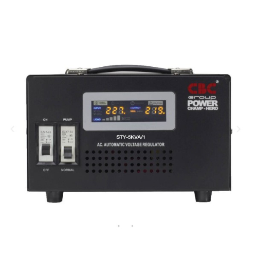 CBC เครื่องปรับแรงดันไฟฟ้า รุ่น MSR70-5KVA (SINGLE PHASE) จอแดงผล LED ระบบ Manual /Auto Bypass ...