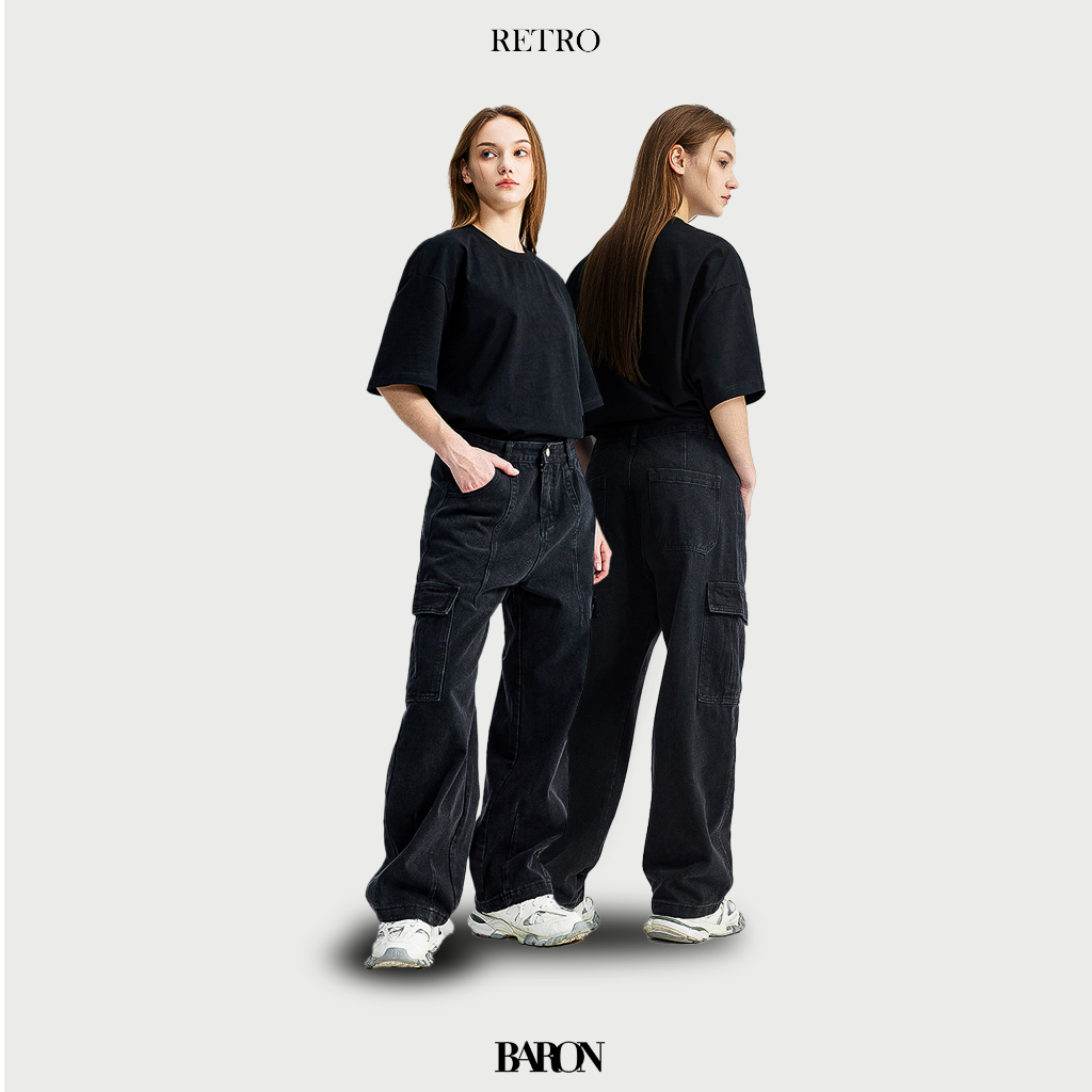 BARON Retro Workwear Jeans กางเกงยีนส์ทรงคาร์โก้สไตล์อเมริกันย้อนยุค ...