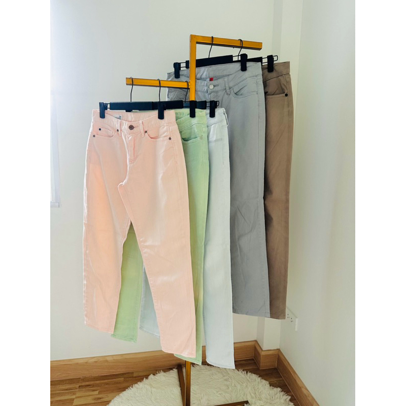 GAP UNIQLO GU H&M ยีนส์สีพาสเทล | Shopee Thailand
