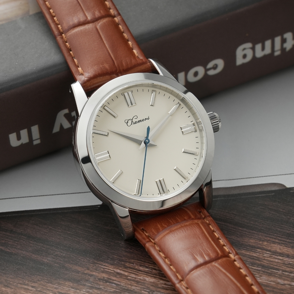 [Pre-order][ควอตซ์] Chameri GS03 Micro Elegance 37MM AR Flat Sapphire ...