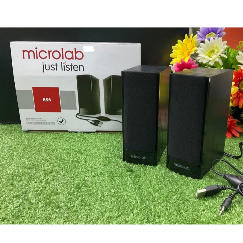 MICROLAB SPEAKER (ลำโพง) MICROLAB B56 2.0 USB Stereo speakers for USB port (BLACK) | Shopee Thailand
