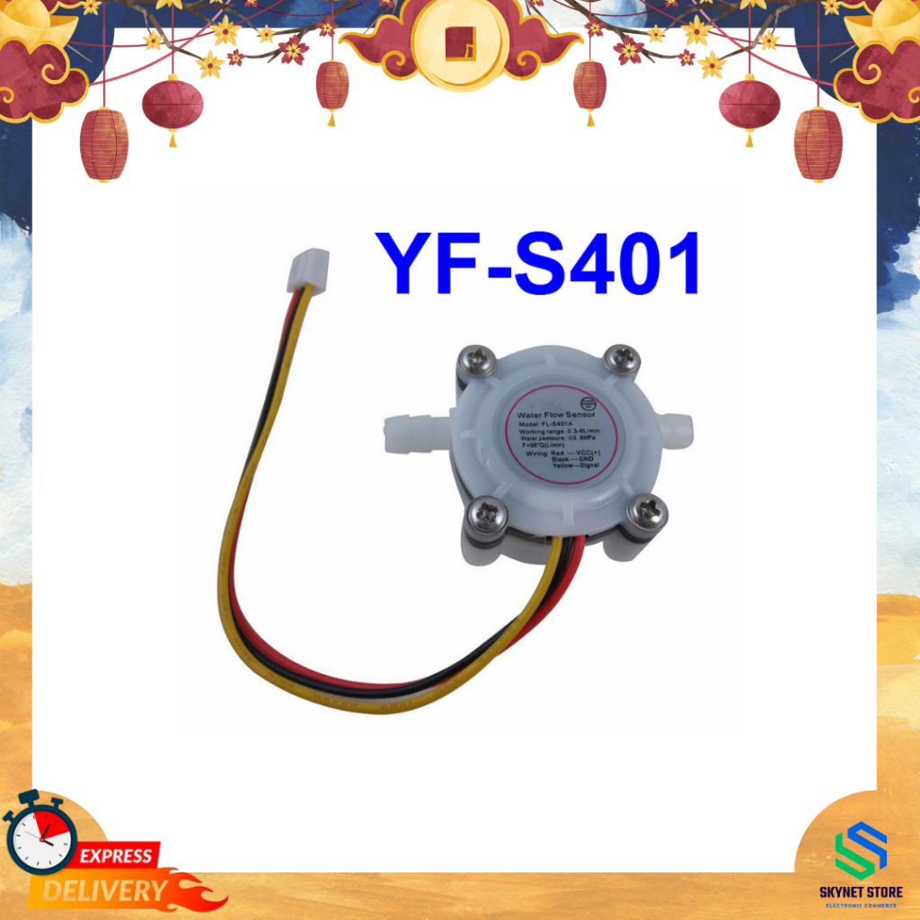YF-S401 Water Flow Sensor Flowmeter Hall Flow Sensor Water Control 0.3 ...