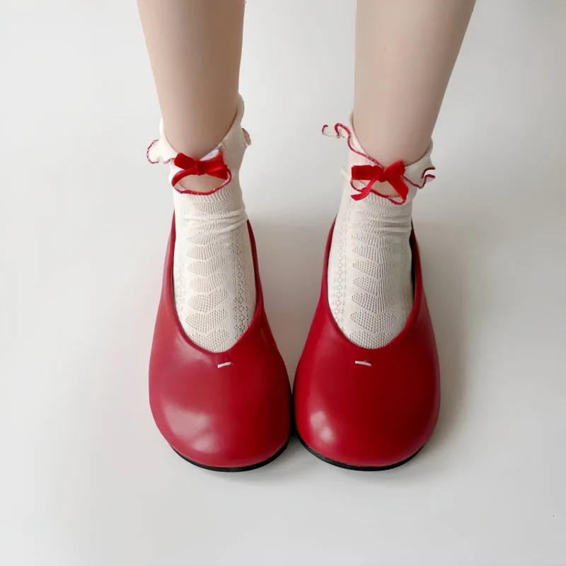 AS082 (เก็บ Code ผ่านคลิปลด 30%) รองเท้าหุ้มส้น หัวมน หนังนุ่ม นิ่ม | Shopee Thailand