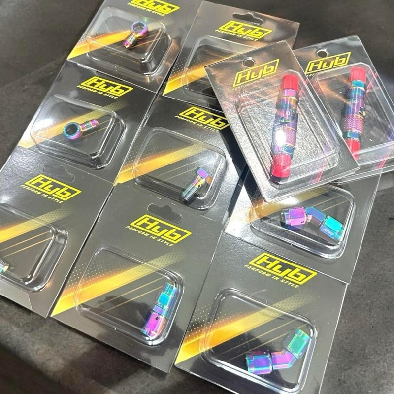 ระบบเบรคไทเทเนี่ยมแท้ Hyb แท้ น้อต,ห่วง,ตัวเมีย,An3-ตรง,An3-45,An3-90 ...