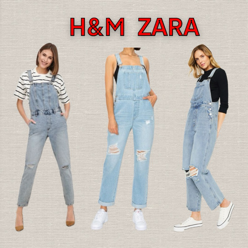 เอี๊ยมยีนส์ขายาว H&M ZARA | Shopee Thailand