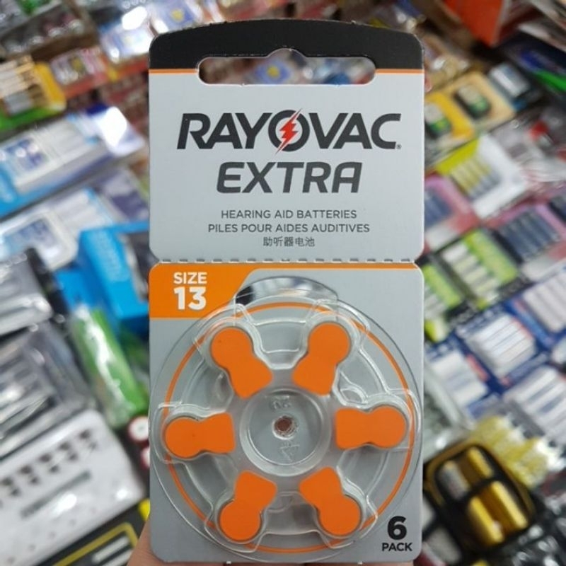 ถ่านเครื่องช่วยฟัง Rayovac Extra 13, A13, PR48 แพค6ก้อน 1.45V ของใหม่ ของแท้ Made in UK | Shopee ...