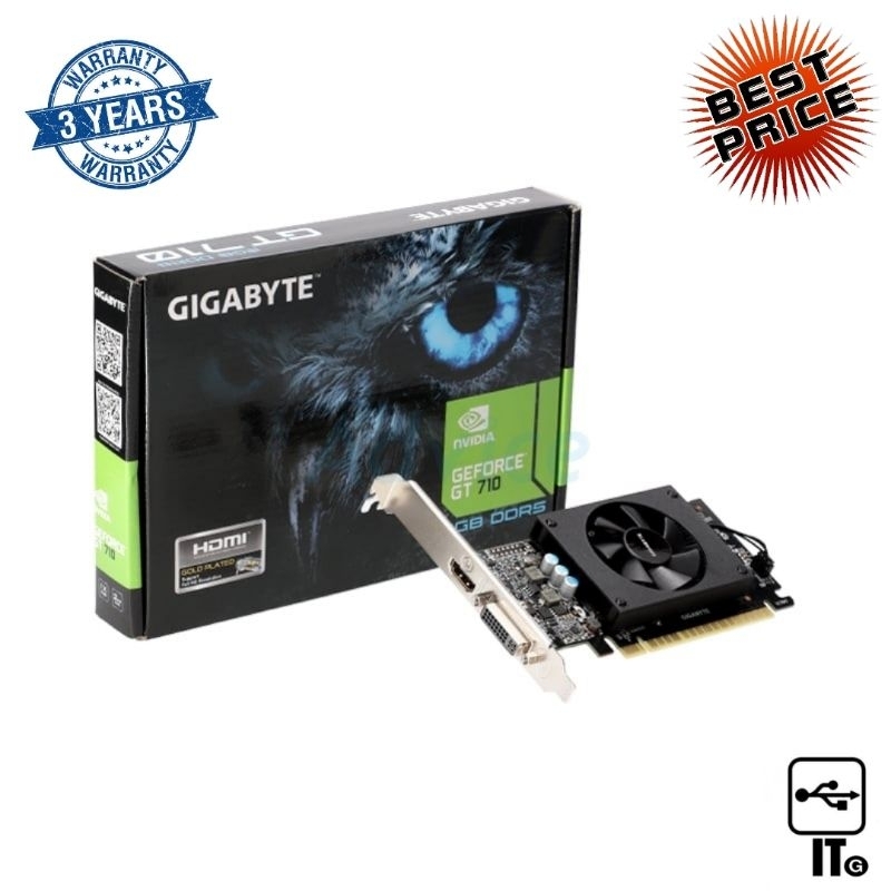 VGA GIGABYTE GEFORCE GT 710 - 2GB DDR5 ประกัน 3Y การ์ดจอ กราฟิกการ์ด ...