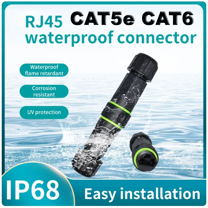 หัวต่อ CAT6 CAT5e RJ45 Waterproof Connector M16 IP68 RJ45 Interface ...