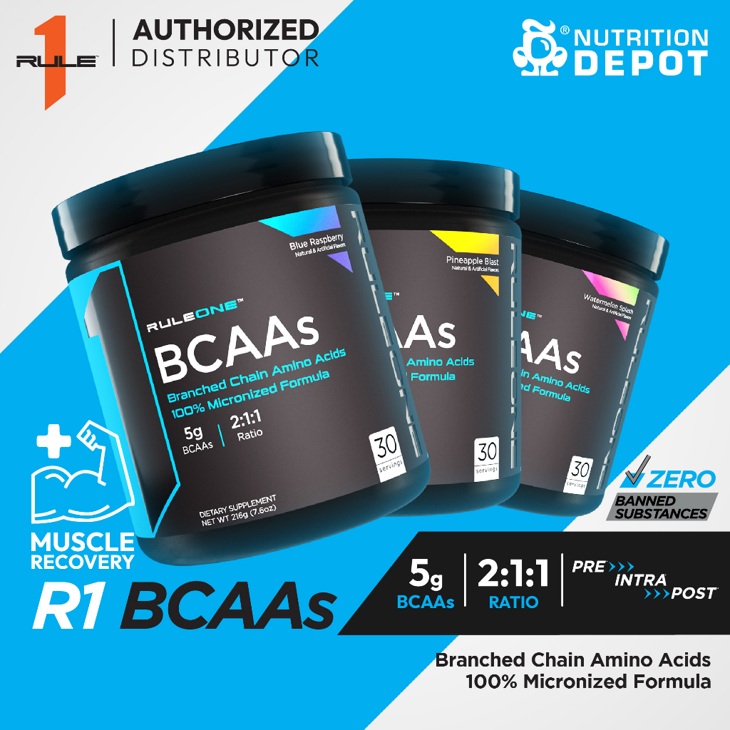 Rule1 BCAA 30 Servings - กรดอะมิโนป้องกันการสลายตัวของกล้ามเนื้อ ...
