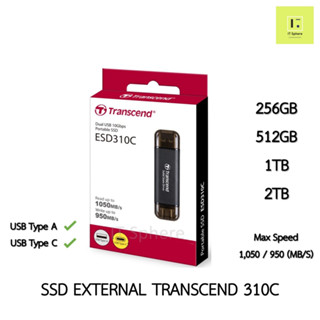SSD External transcend ESD310C 256GB 512GB 1TB 2TB Portable 310C 310p ...