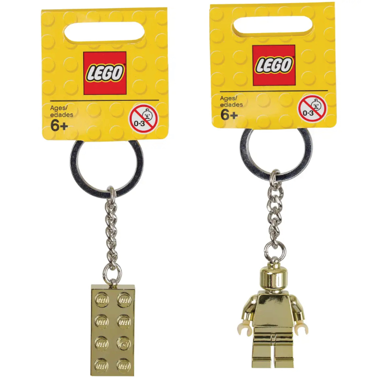 Lego Keyring Gold minifigure brick Red Brick Guy Leicester UK Lady ...