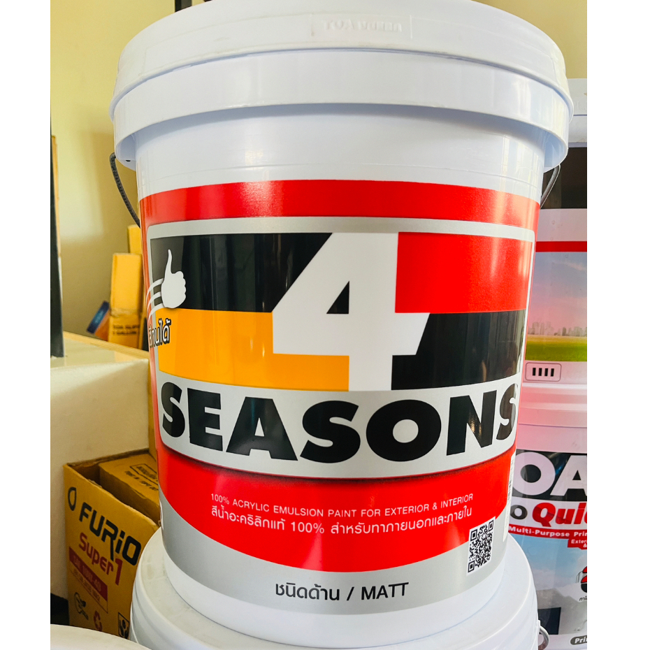 TOA สีน้ำอะคริลิกแท้ 4 Seasons A1000 สําหรับภายนอกและภายใน (ด้าน) 5กล ...