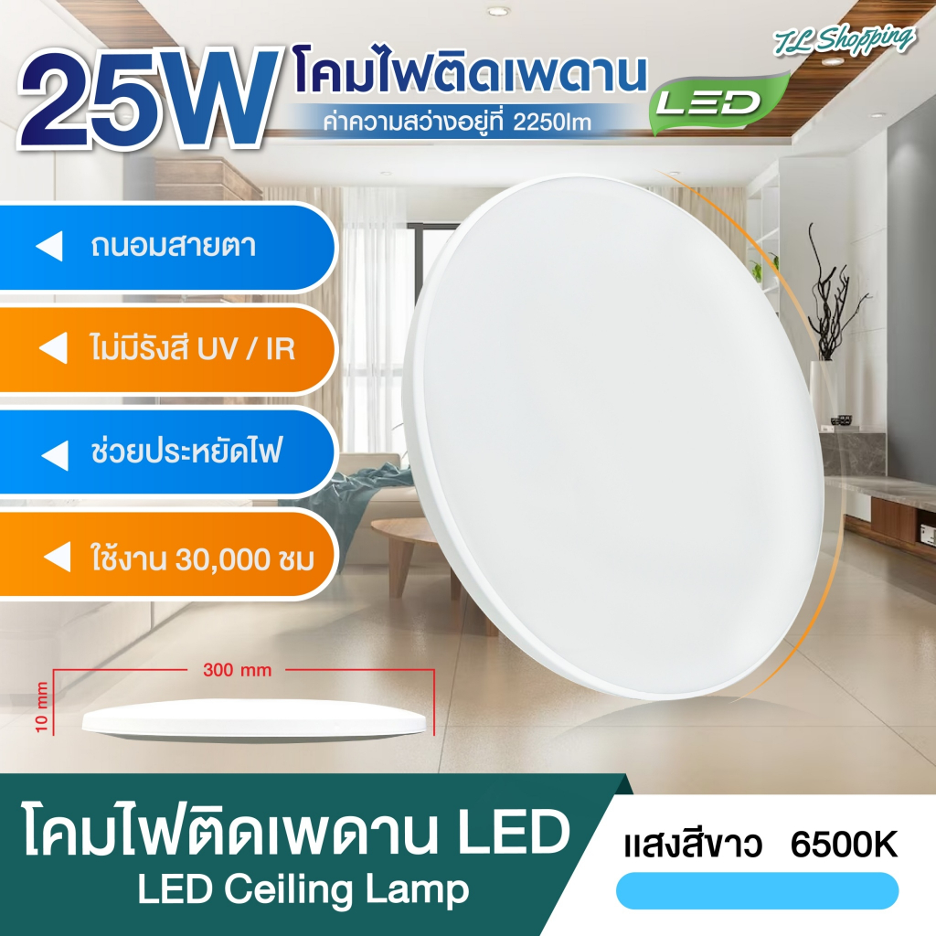 ราคาส่ง โคมซาลาเปา ไฟติดเพดาน 25W 40W 72W LED ทรงกลม สำเร็จรูปพร้อมหลอด แสงสีขาว Daylight 6500K ...