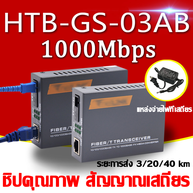 NetLINK Gigabit Media Converter HTB-GS-03 (A/B) Fiber Optic 20KM Single ...