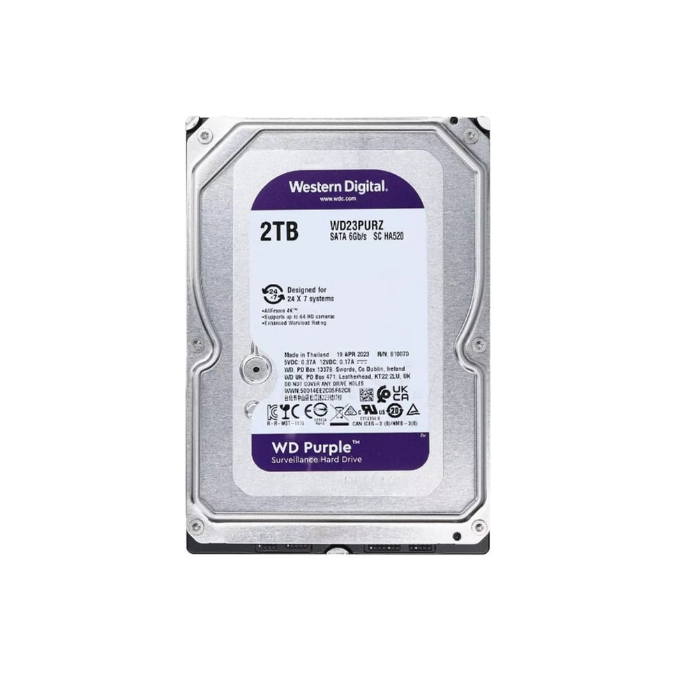 WD SSD 2 TB HDD CCTV PURPLE (5400RPM, 256MB, SATA-3, WD23PURZ) - A0153269 | Shopee Thailand