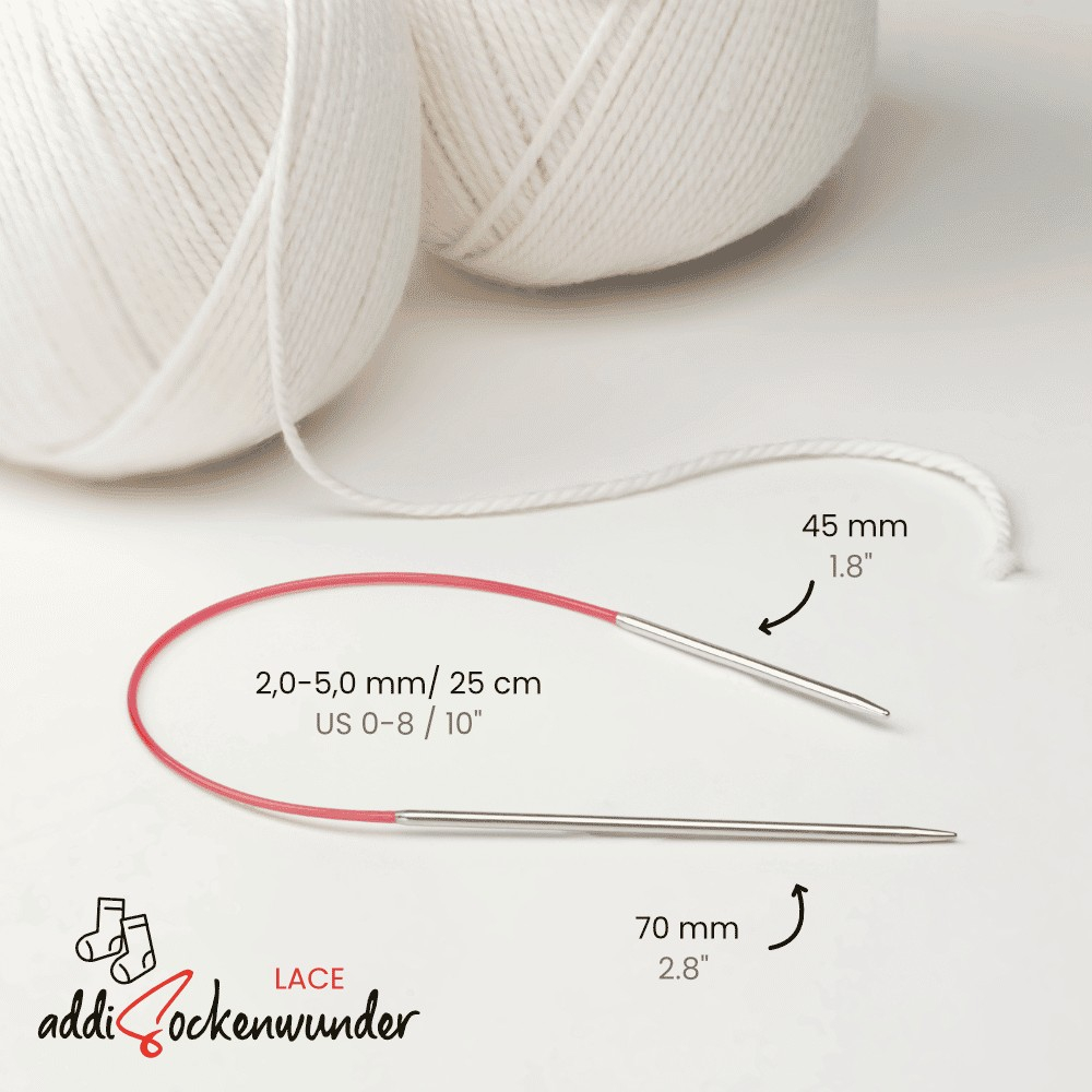 addi Sockwonder Lace Needle เข็มนิตติ้งวงกลม สำหรับถักถุงเท้า Made in ...