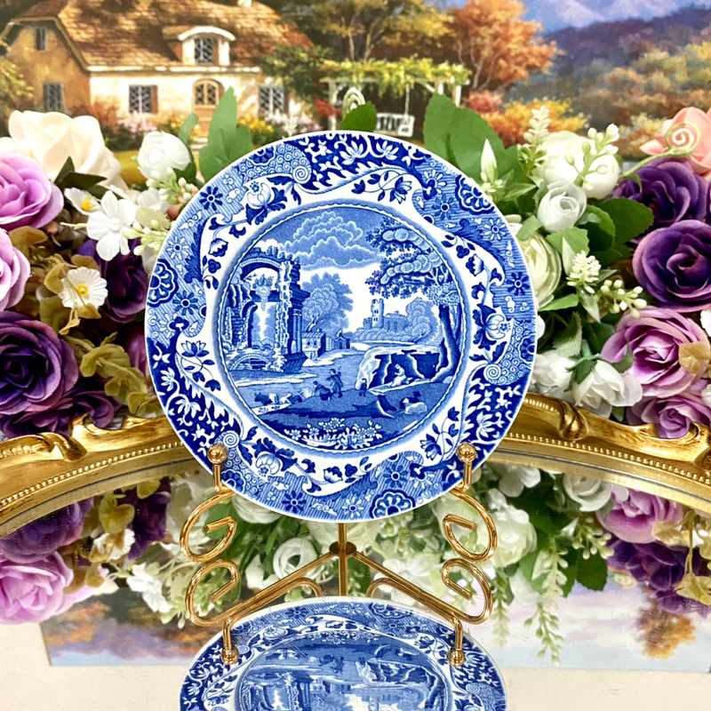 Vintage Spode Blue Italian Miniature Plate จาน 4.5 นิ้ว | Shopee Thailand