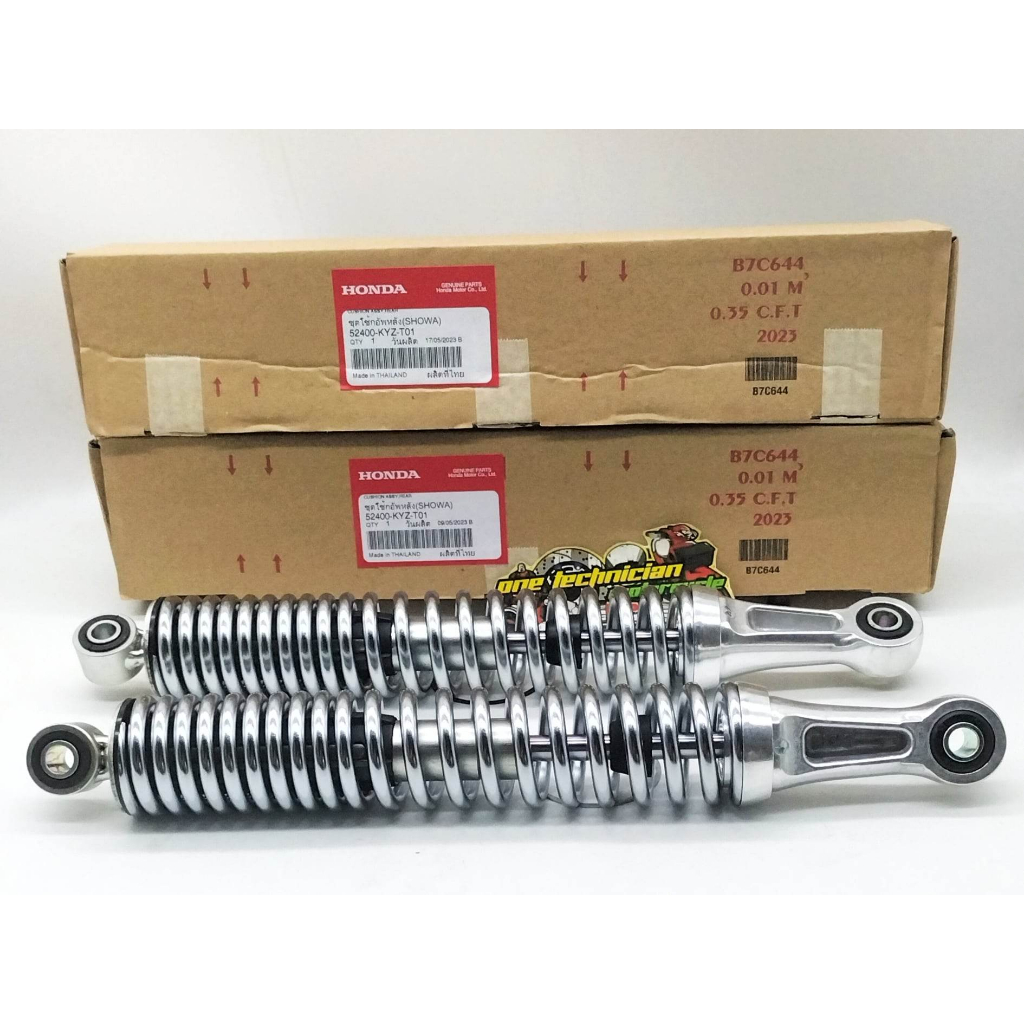 โช๊คหลังของแท้เบิกศูนย์ สีชุบ HONDA 1คู่ wave125i มาสด้า ทุกรุ่นใช้เวลา335มิล. รหัส 52400-KYZ ...