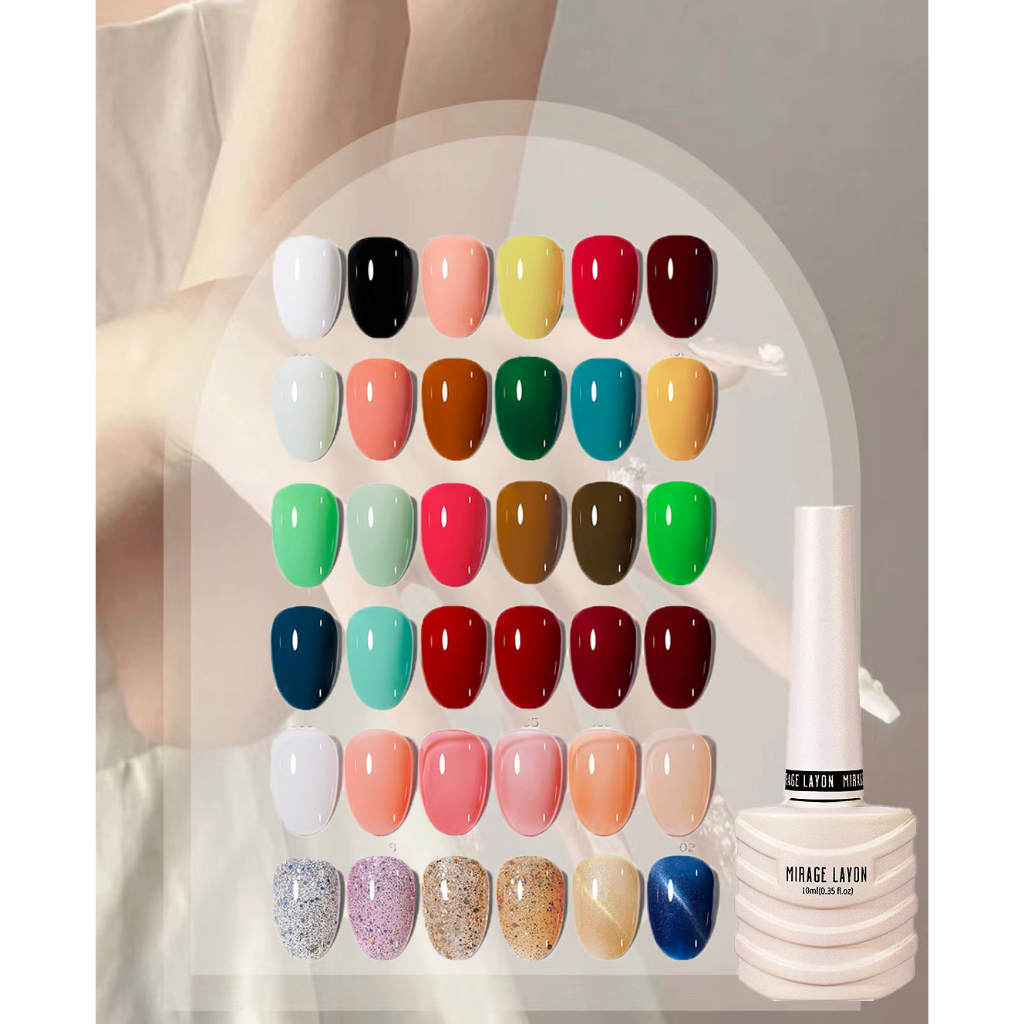 Mirage Layon สีเจล10ml สีทาเล็บ เจล 78 Colors สีเจลสุขภาพดี gel nail ...