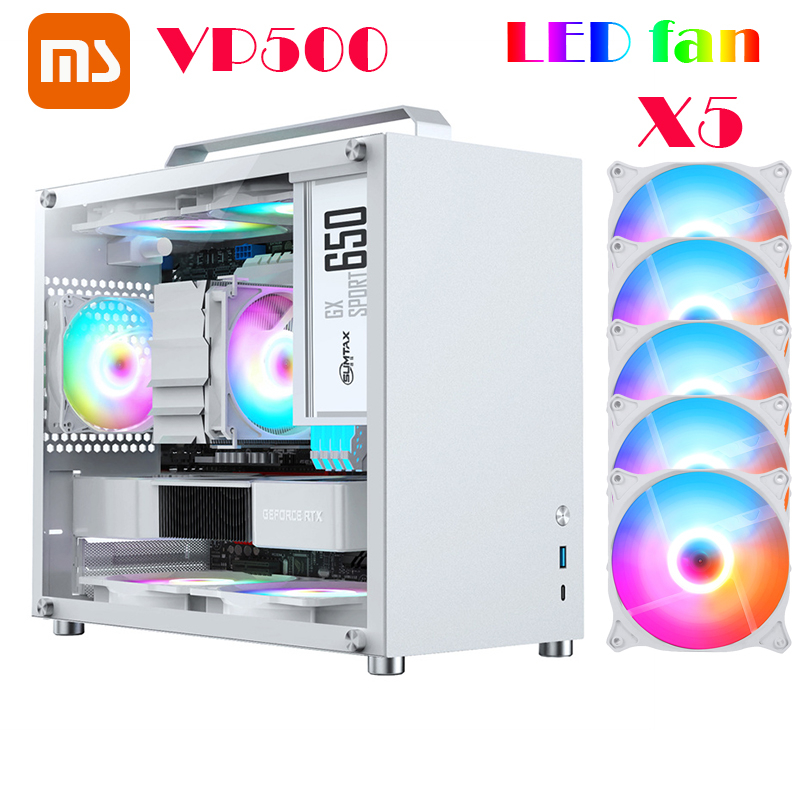 sumtax VP500 M-ATX สีขาว เคสคอมพิวเตอร์แบบพกพา Mini MINI 240 กระจกระบาย ...