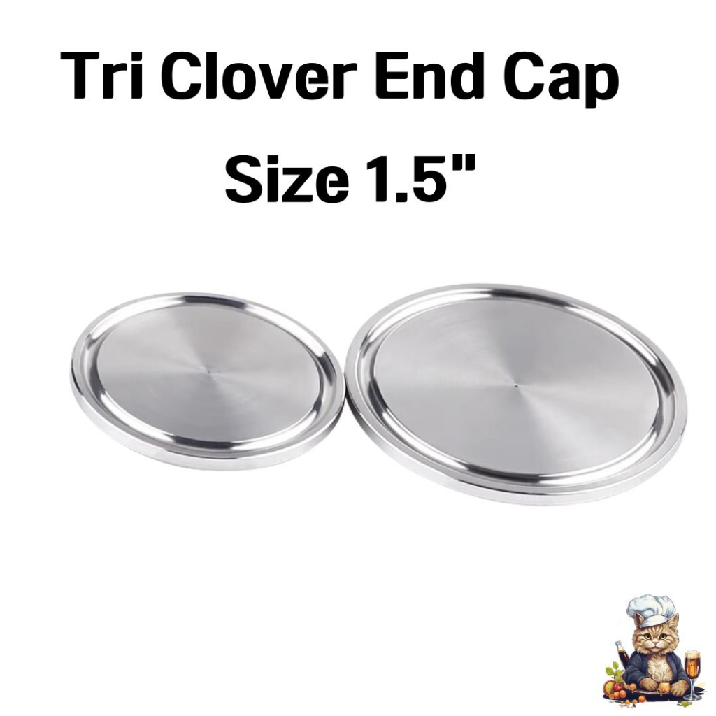 Tri Clover End Cap FERRULE ขนาด 1.5" และ ขนาด 2" Stainless Steel ฝาปิด ...