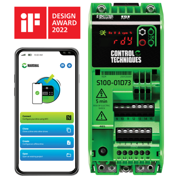 Control Techniques Inverter รุ่น S100 0.75kW, 1HP, 380-480VAC, Input 3 ...