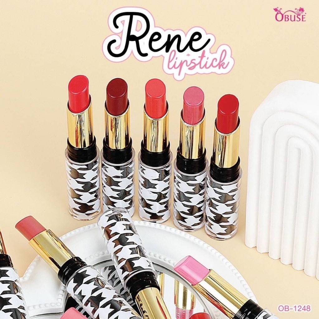 Obuse Rene Lipstick SEMI-MATTE 24 แท่ง #OB-1248 โอบิวซ์ ลิปสติก เนื้อเซ ...