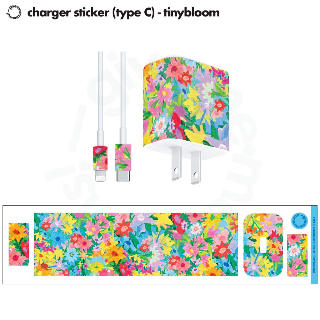 สติกเกอร์ติดหัวชาร์จ กันน้ำ charger sticker มีหลายลายให้เลือก สีสันสดใส ...