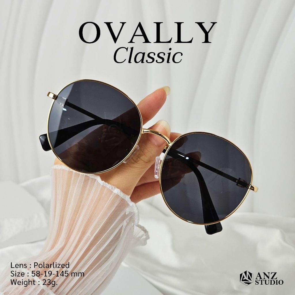 แว่นกันแดด รุ่น OVALLY Classic มาพร้อมเลนส์ Polarized TAC แท้ กันแดดได้ 100 % วัสดุกรอบสแตนเลส ...