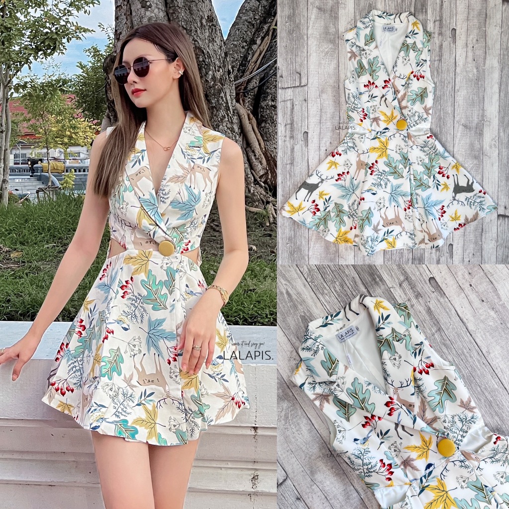 LALAPIS มินิเดรสน้องกวางสุดเก๋ ผ้าหนาและดีมาก | Shopee Thailand