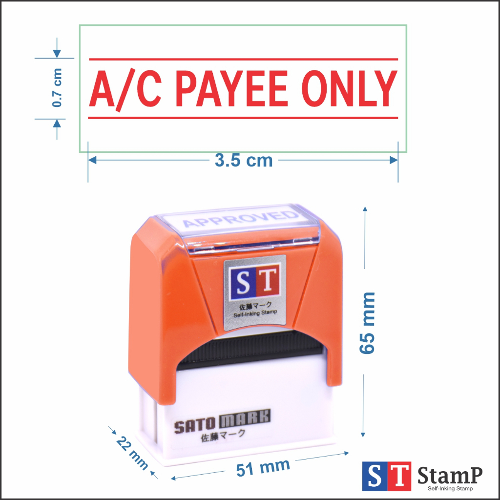 ST เนื้อยางหนาพิเศษ ใช้ในอุตสากรรมพิมพ์ "A/C PAYEE ONLY" ตรายางหมึกใน ...