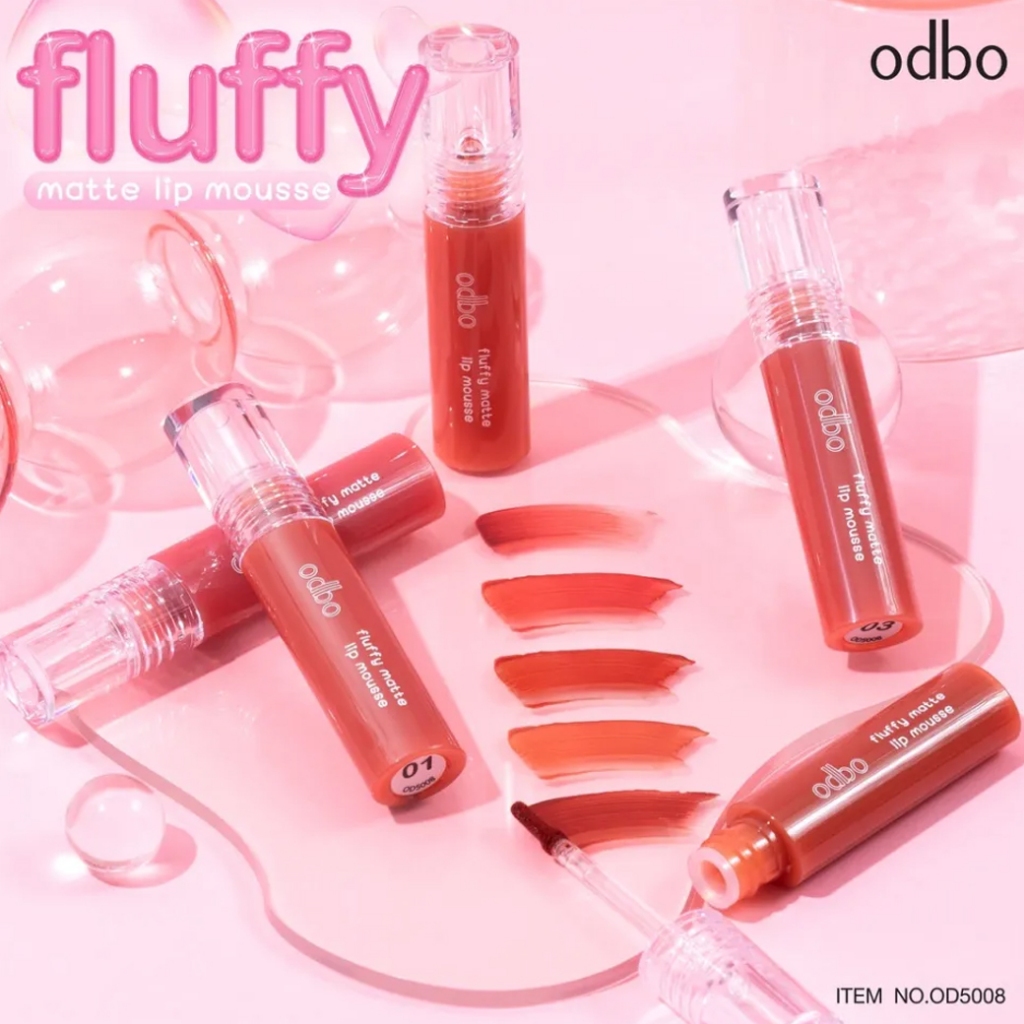 OD5008 ODBO FLUFFY MATTE LIP MOUSSE 3g โอดีบีโอ ฟลัฟฟี่ แมทท์ ลิป มูส ลิปแมทท์ เนื้อมูสสุดละมุน ...