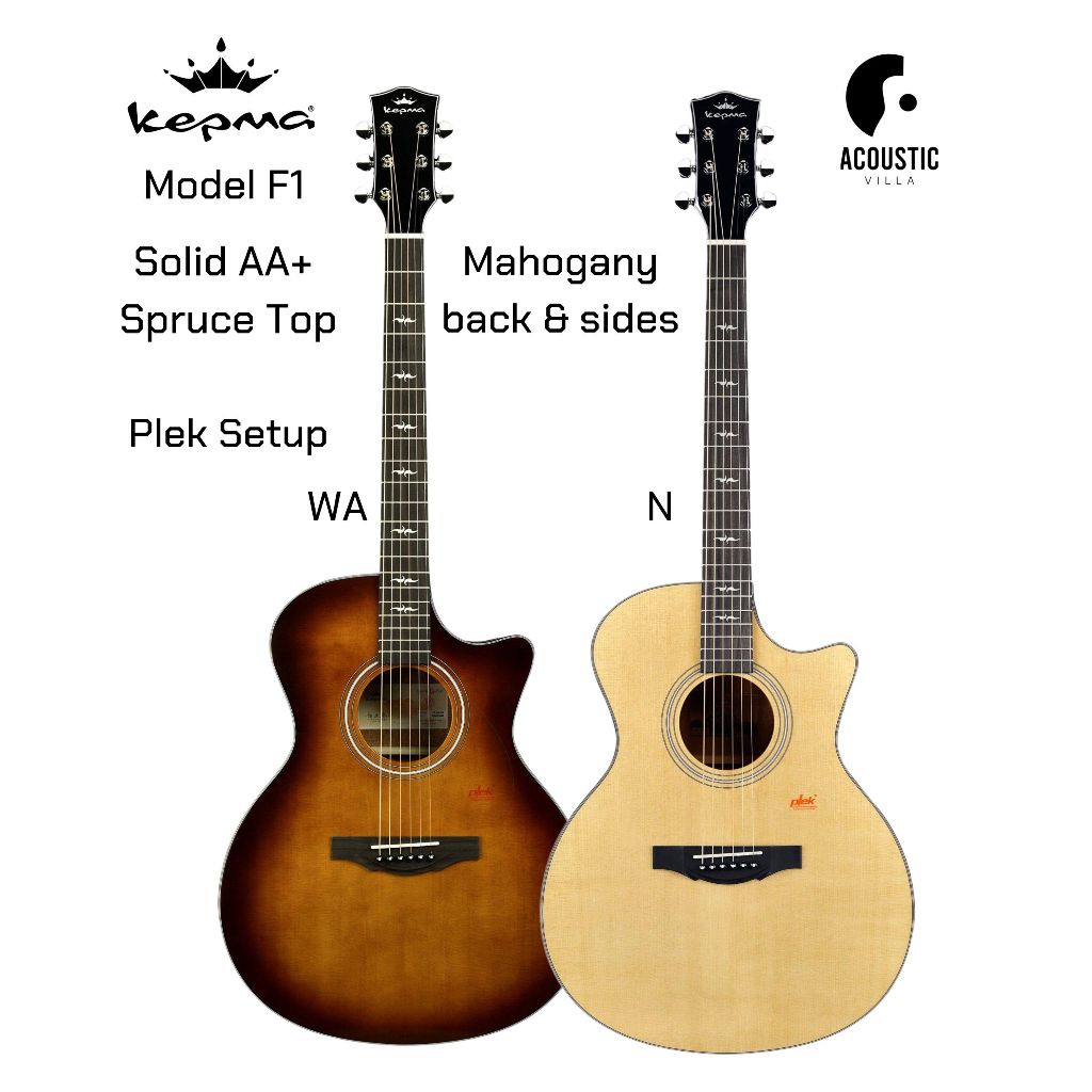กีตาร์โปร่ง Kepma F1 Top Solid Acoustic Guitar with gig bag | Shopee ...